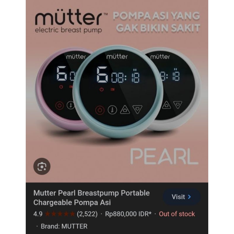Jual Mutter Pearl Breastpump Pompa Asi | Shopee Indonesia