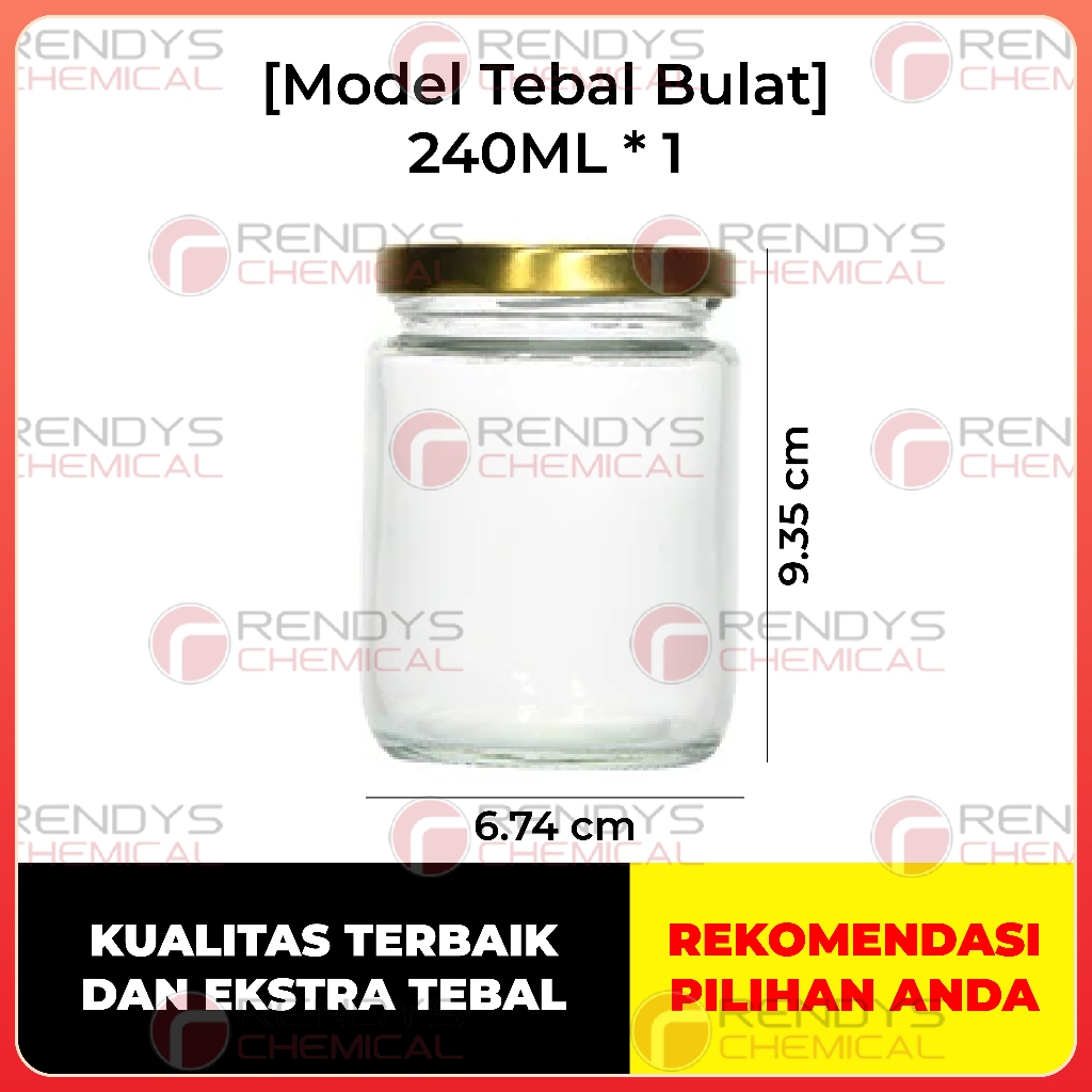 Jual Jar Kaca Bening Tutup Gold / Jar Selai Tutup Gold / Jar Kaca ...