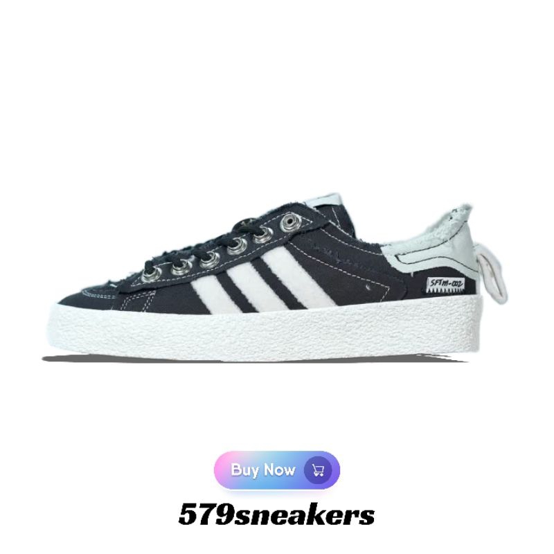 Jual Sepatu Casual Adidas Campus 80s x SFTM Core Black White 100% ...