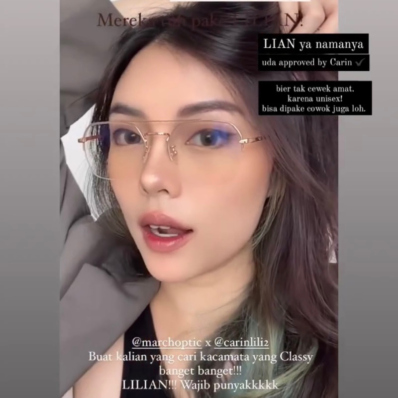 Jual New Stock MarchOptic x Carin | Lian half frame blueray bluechromic ...