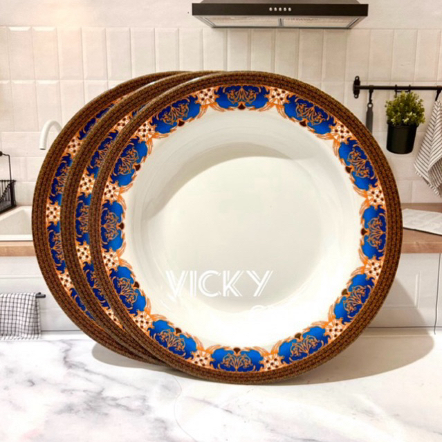 Jual ( 12 PCS ) PIRING MAKAN ESTETIK MOTIF BATIK ORIGINAL SNI UKURAN ...