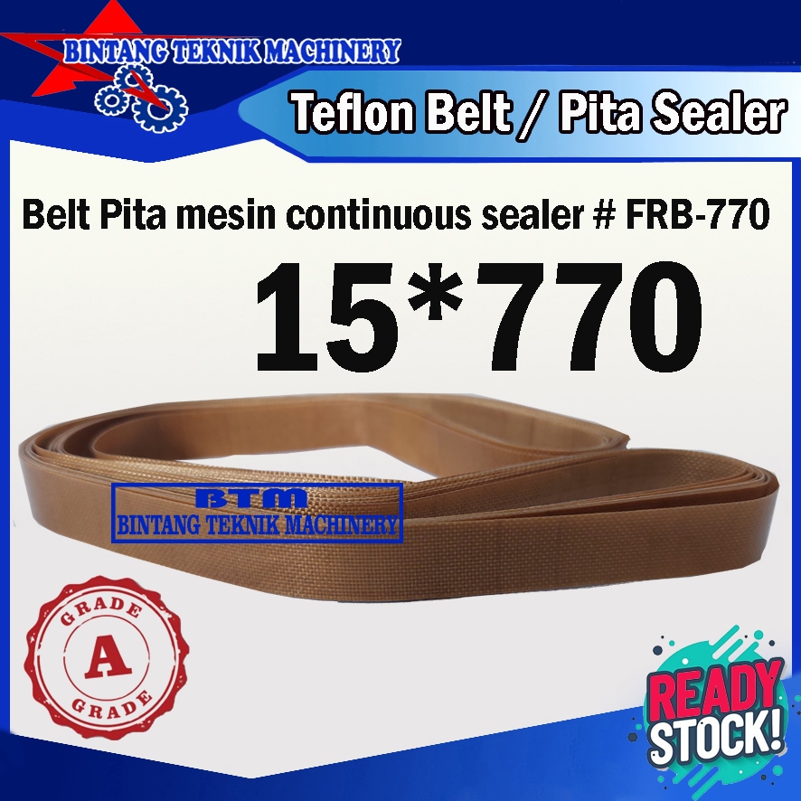 Jual pita tahan panas kain sealer teflon belt 15mm x 770mm tipe FRB-770 10 Pcs | Shopee Indonesia