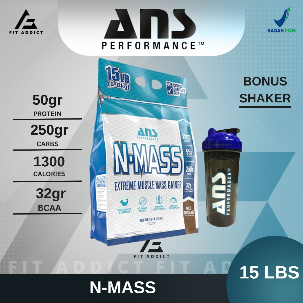 Jual ANS NMASS N-MASS GAINER 15 LBS 15 LB 15LBS 15LB WEIGHT GAINER N ...
