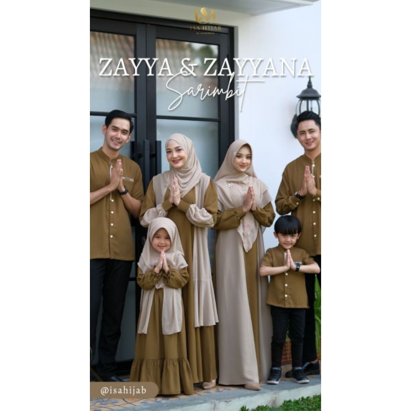 Jual Sarimbit Zayya Zayana by isa hijab Seragam Keluarga Olive Cream | Shopee Indonesia
