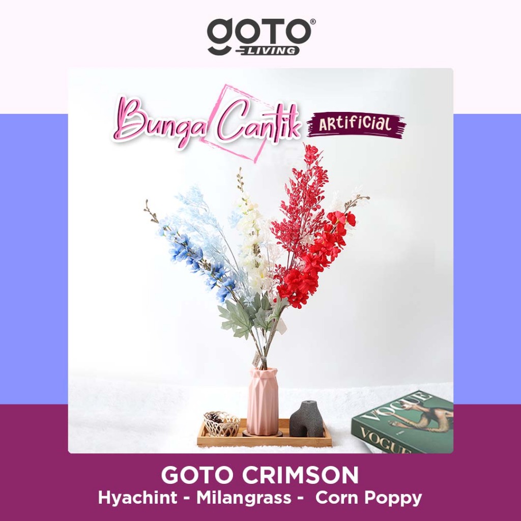 Jual Goto Crimson Bunga Hias Artificial Flower Buket Plastik Mawar ...