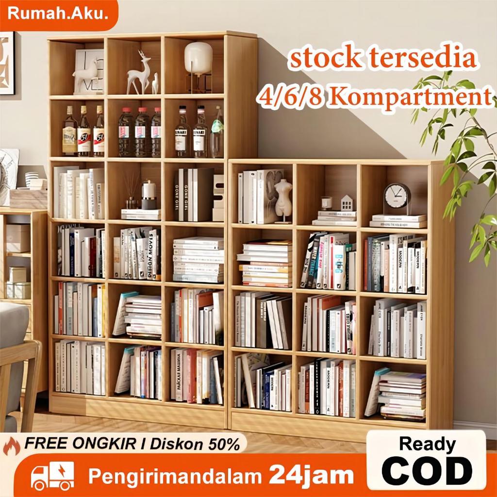 Jual Rak Buku Minimalis Rak Kayu 8 Kompartment Rak Pajangan Rak ...