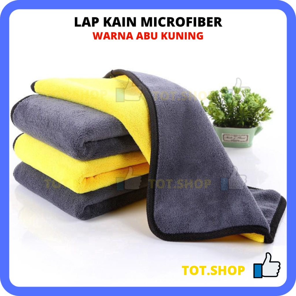 Jual Kain Lap Microfiber Warna Abu Kuning Serbaguna Motor Wipe Cloth ...
