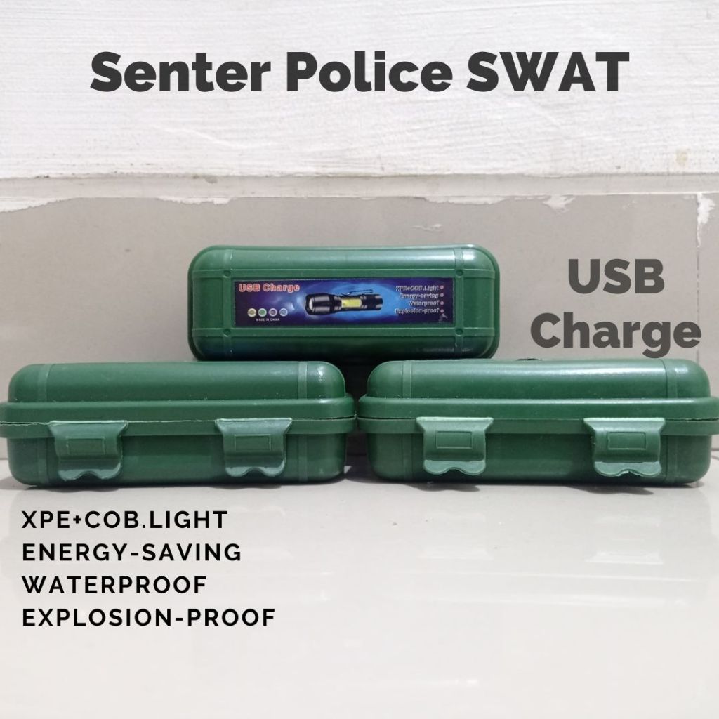 Jual Senter Mini Zoom Senter Police SWAT LED COB | Shopee Indonesia