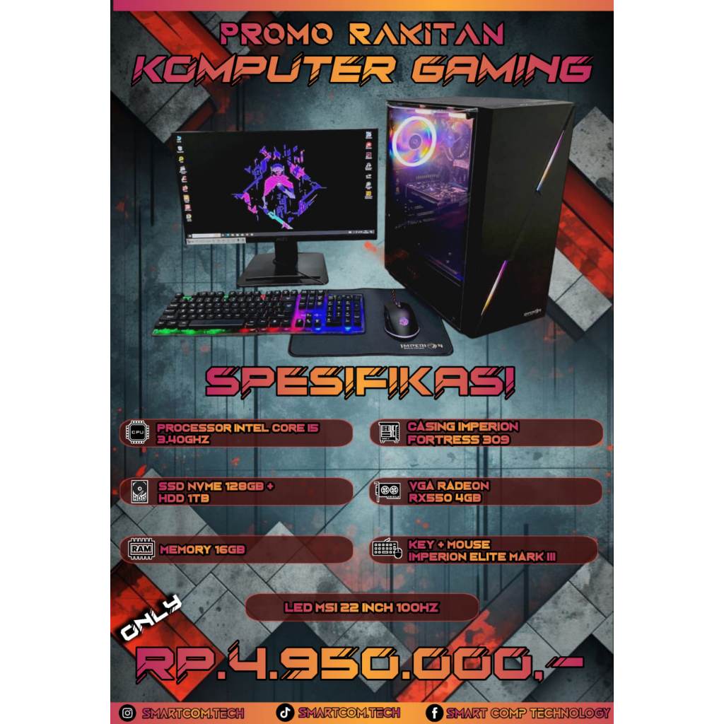 Jual PC Gaming Rakitan Full Set | Shopee Indonesia