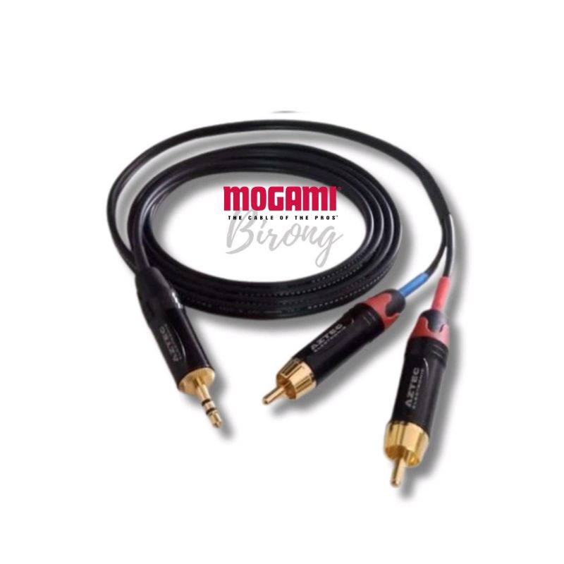 Jual Kabel AUX Input HP Laptop 1 Meter Original Mogami Dual RCA to Jack ...