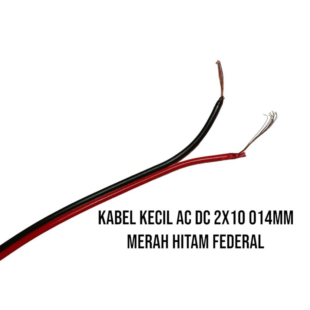 Jual Kabel Serabut Kecil AC DC 2x10 / 0.14mm Twin Round MERAH HITAM ...