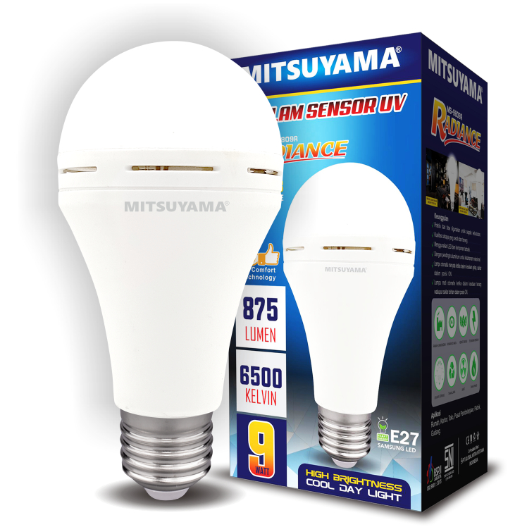 Jual Bohlam Sensor UV Mitsuyama LED Bulb series Radiance MS-9809R Long Life | Shopee Indonesia