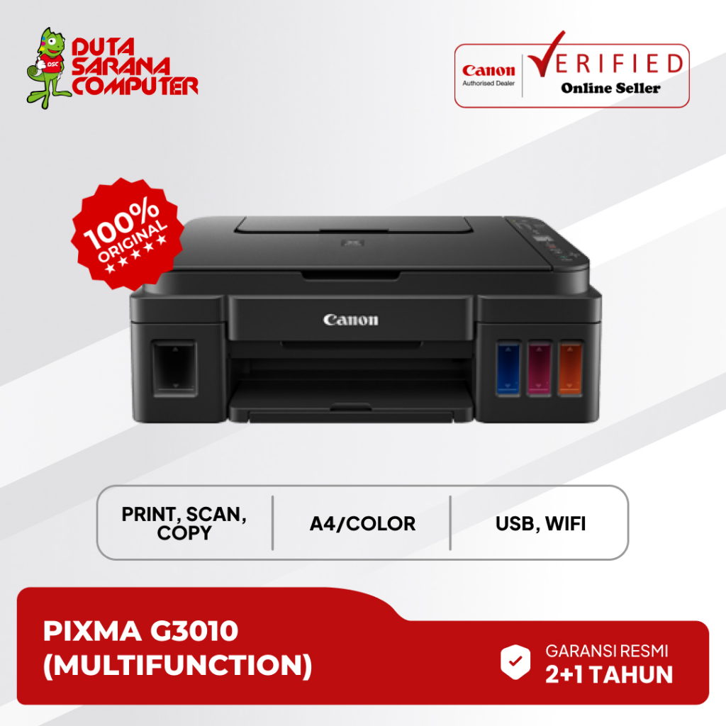 Jual PRINTER CANON PIXMA G3010 G-3010 G 3010 Print Scan Copy Wifi A4 ...