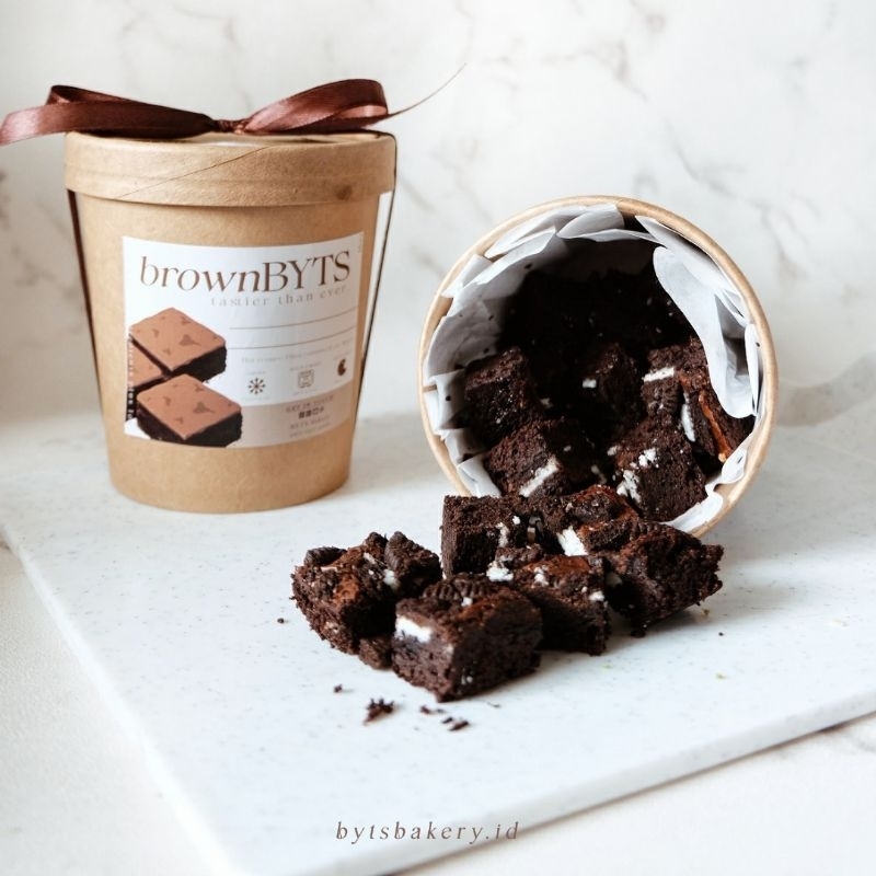 Jual BrownBYTS - MINI BITES FUDGY BROWNIES BUCKET / BROWNIES CUP ...