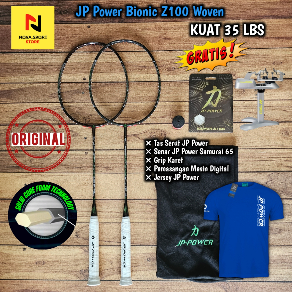 Jual Raket Badminton JP Power Bionic Z100 Woven | Shopee Indonesia