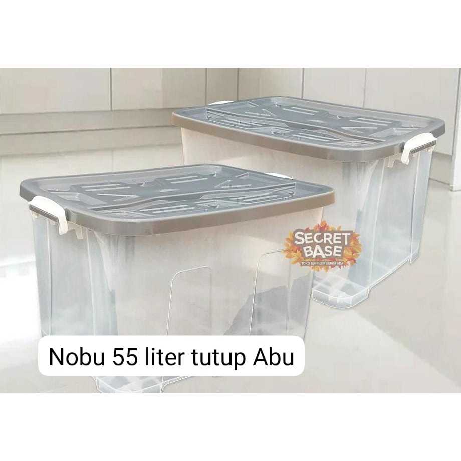 Jual Box Container 55 Liter Nobu NB55 Bening/ Container Box Serbaguna 55L | Shopee Indonesia