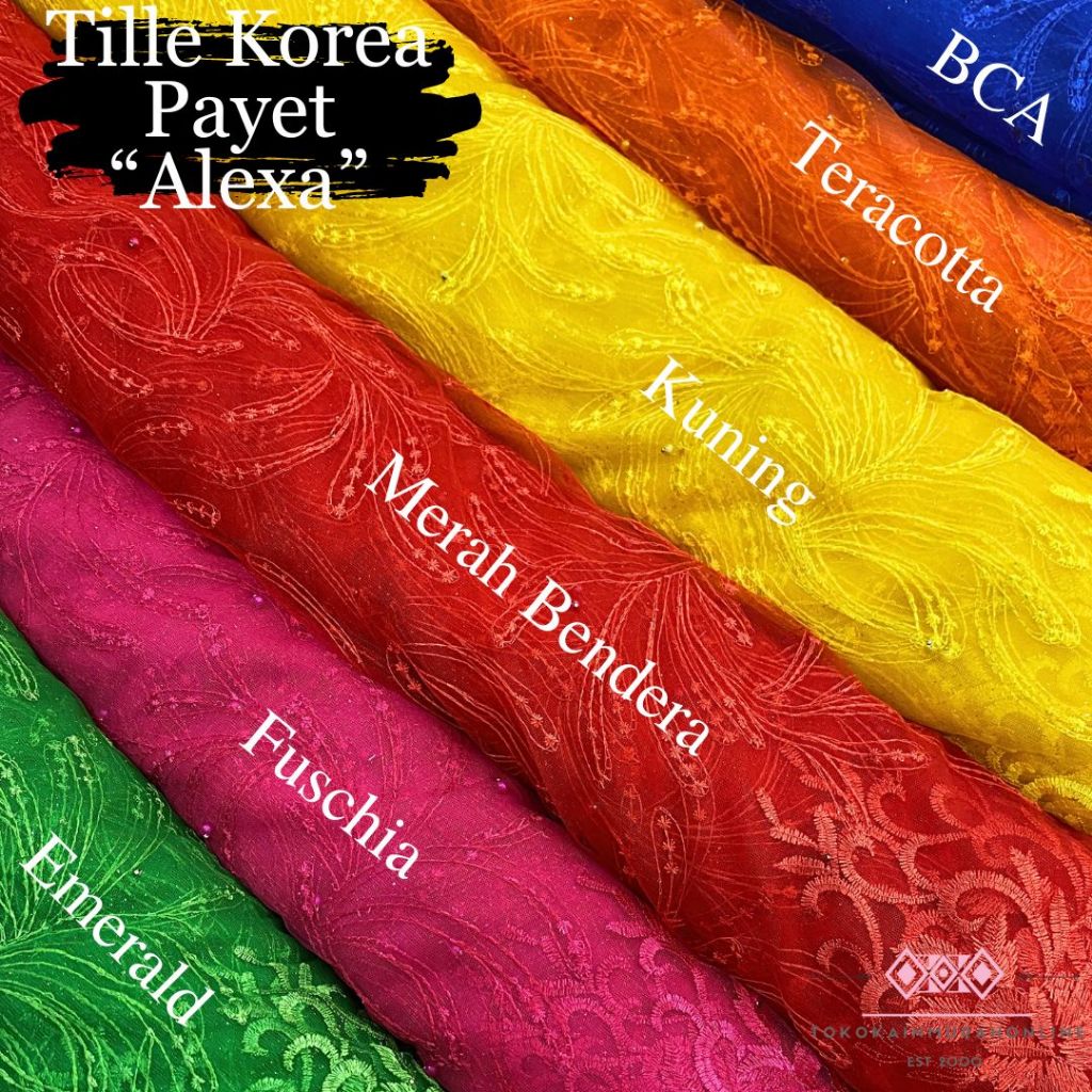 Jual Kain Tille Brokat Korea Full Payet Akar Motif ALEXA NEW 2024 ...