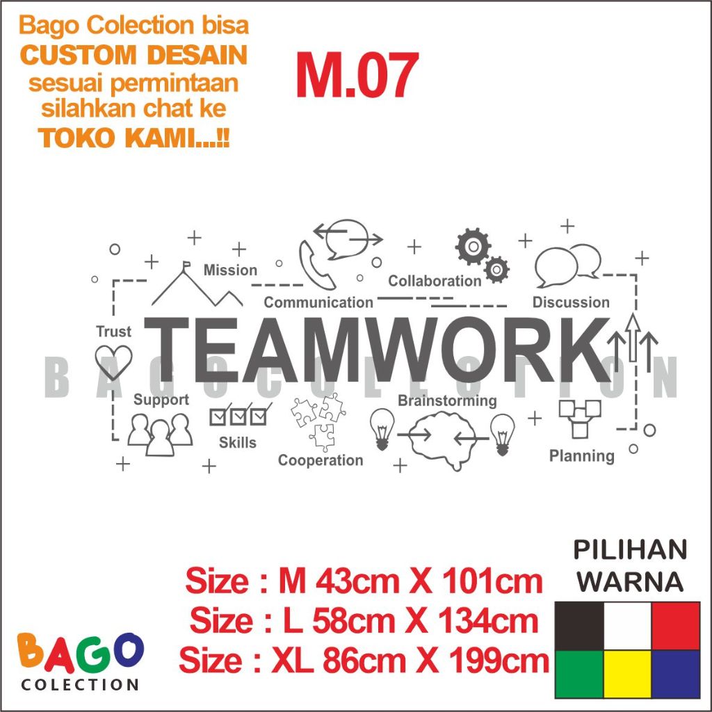 Jual Large Teamwork Office Wall Decal Inspirational Quote Teamwork ...