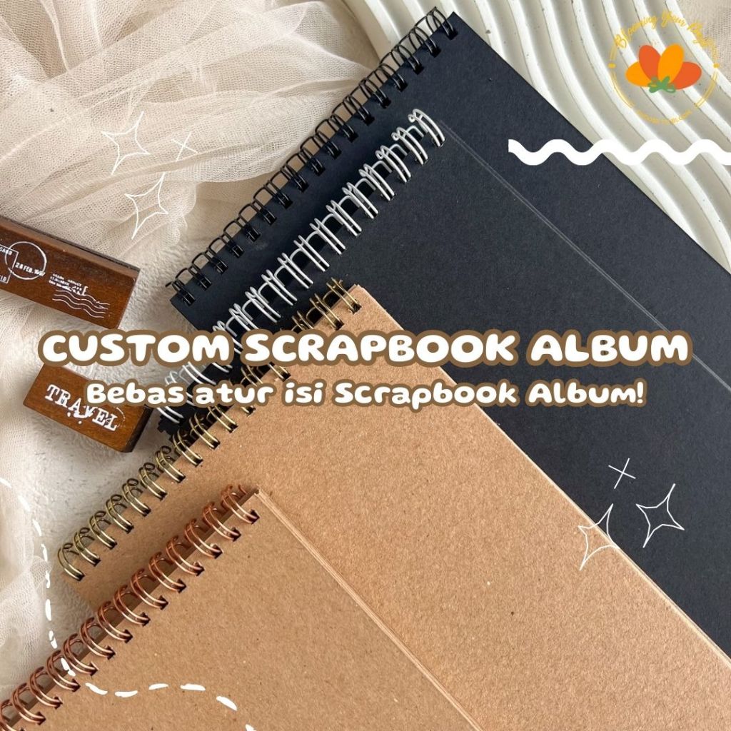 Jual Custom Scrapbook Album A5 Buku journal scrapbook buku coklat buku ...