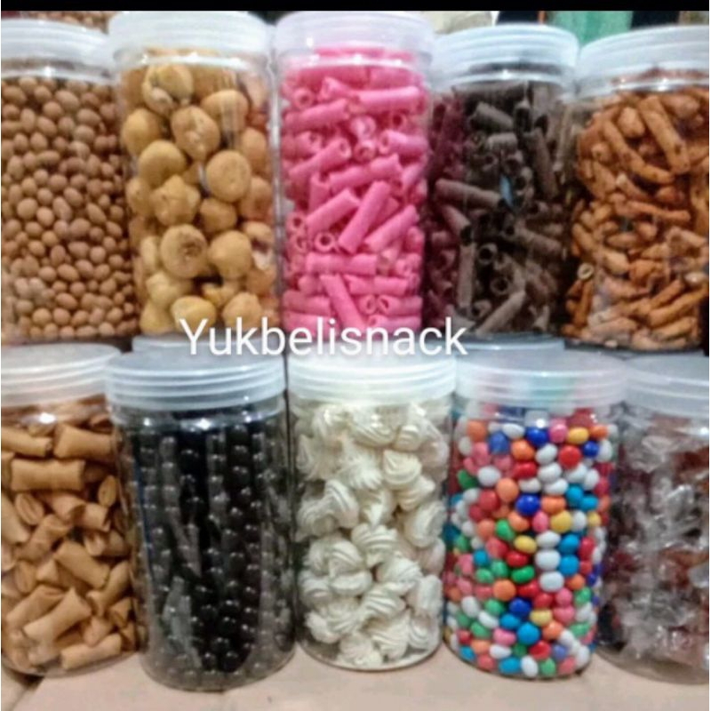 Jual kue kering toples tabung 1000ml/aneka jenis kue toples tabung ...