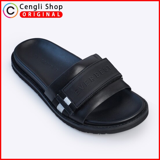 Jual EM25 SANDAL EVERBEST SLIDE PRIA ORIGINAL SENDAL KULIT ASLI ORI ...