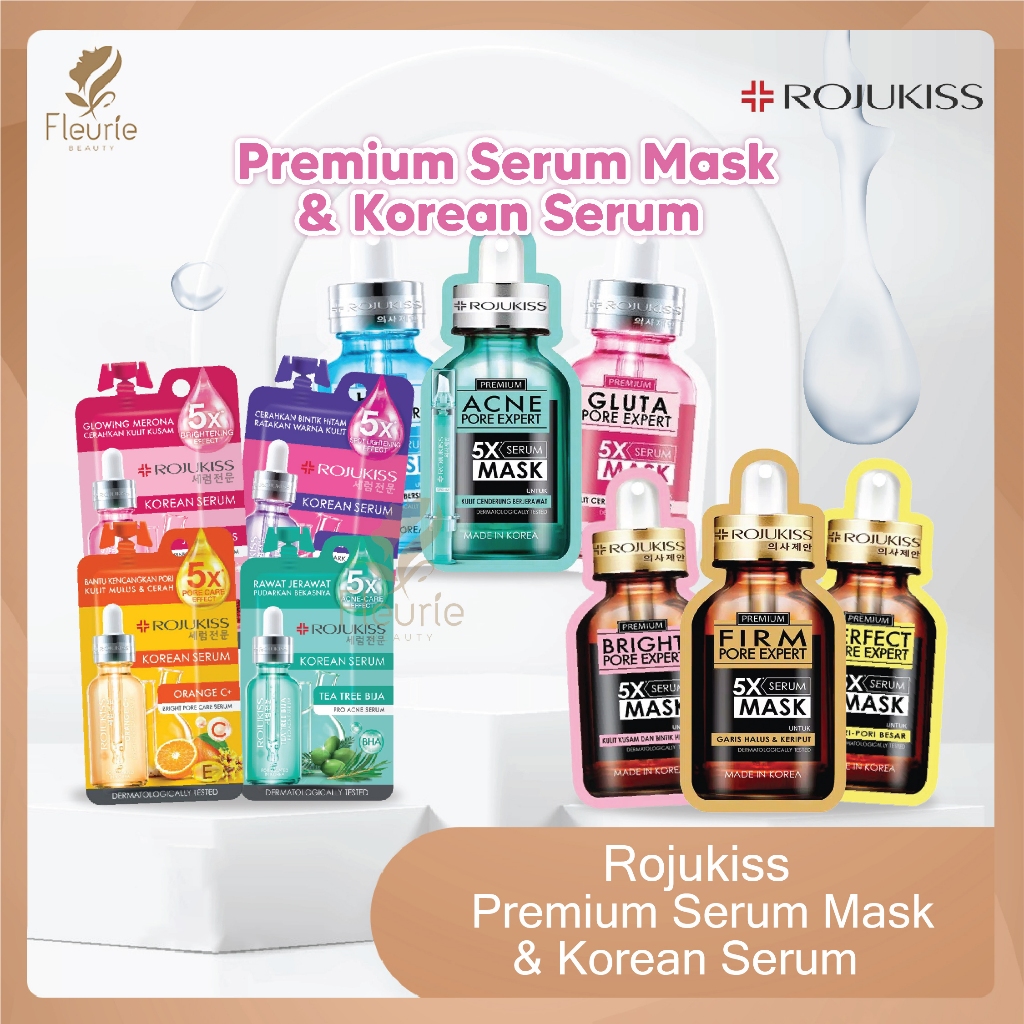 Jual Rojukiss Premium 5x Serum Mask 25ml / Korean Serum 8ml - Sheet ...