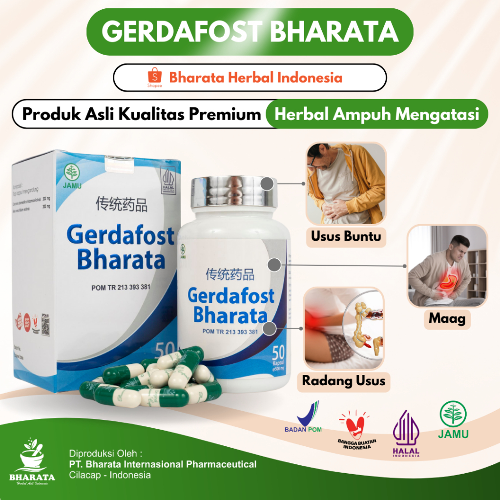 Jual Gerdafost Bharata Obat Gerd Maag Akut Kronis, Radang Usus, Usus ...