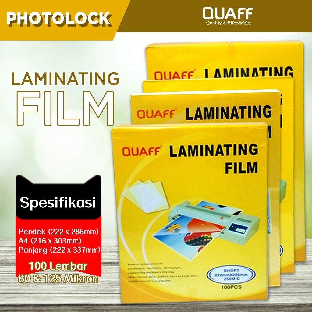 Jual QUAFF Laminating Film Proses Laminasi Panas Ukuran Pendek || A4 ...