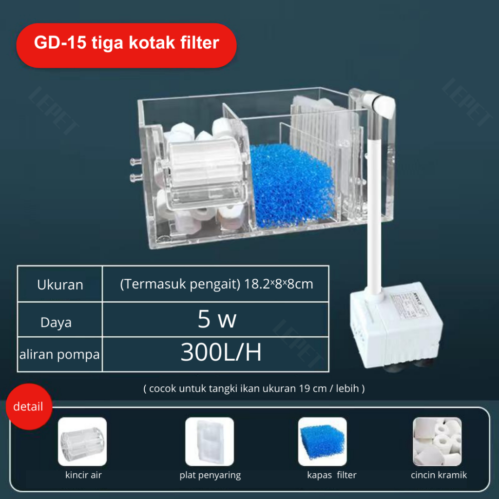 Jual SBT Hanging / GD15 / GD16 / GD17 / GD18 / GD19/ Hang on Filter Aquarium / Filter Gantung ...