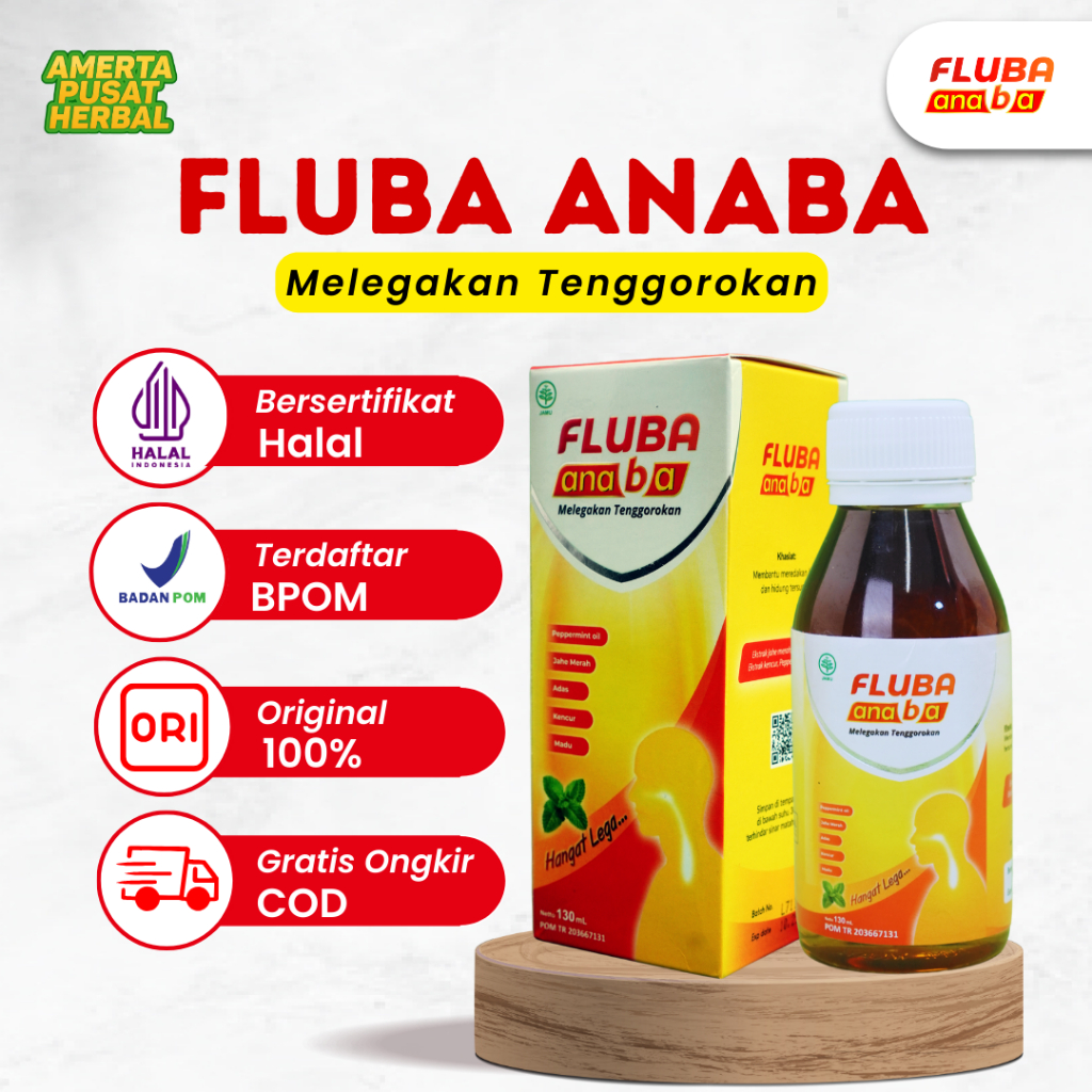 Jual FLUBA ANABA 130ml Melegakan Tenggorokan - 1 Box Halal BPOM | Shopee Indonesia