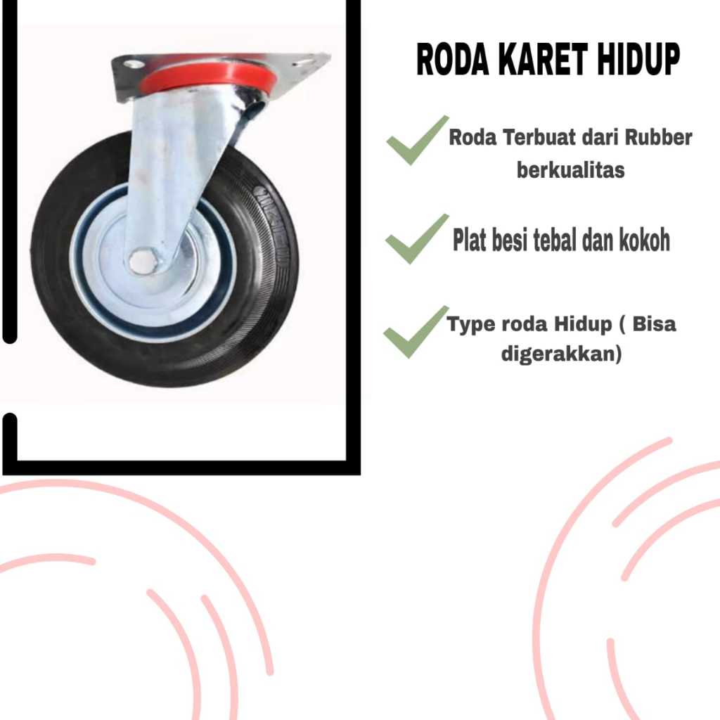 Jual Roda Karet HItam Hidup 3" Roda etalase 3 Inch roda Swivel 3 Inch ...