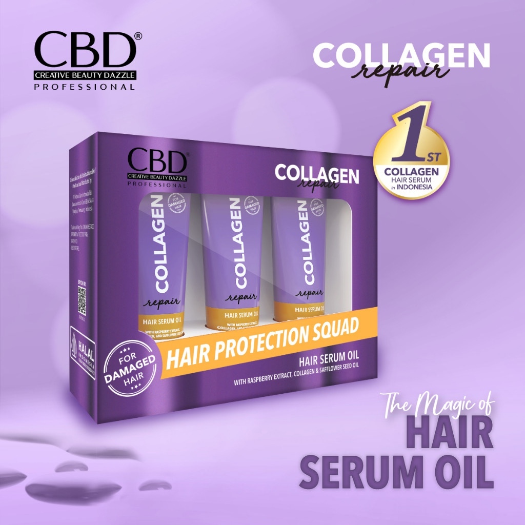 Jual CBD Collagen Repair Hair Serum Oil 1box isi 3pc | Shopee Indonesia