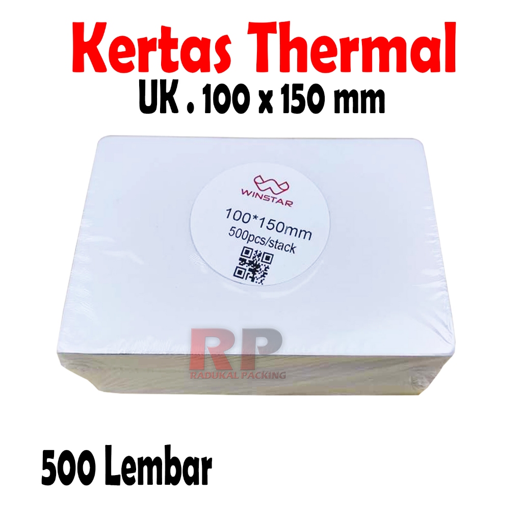 Jual Kertas Label Barcode Winstar 100 x 150 ( A6 ) - Kertas Stiker Thermal 100 x 150mm - isi 500 ...