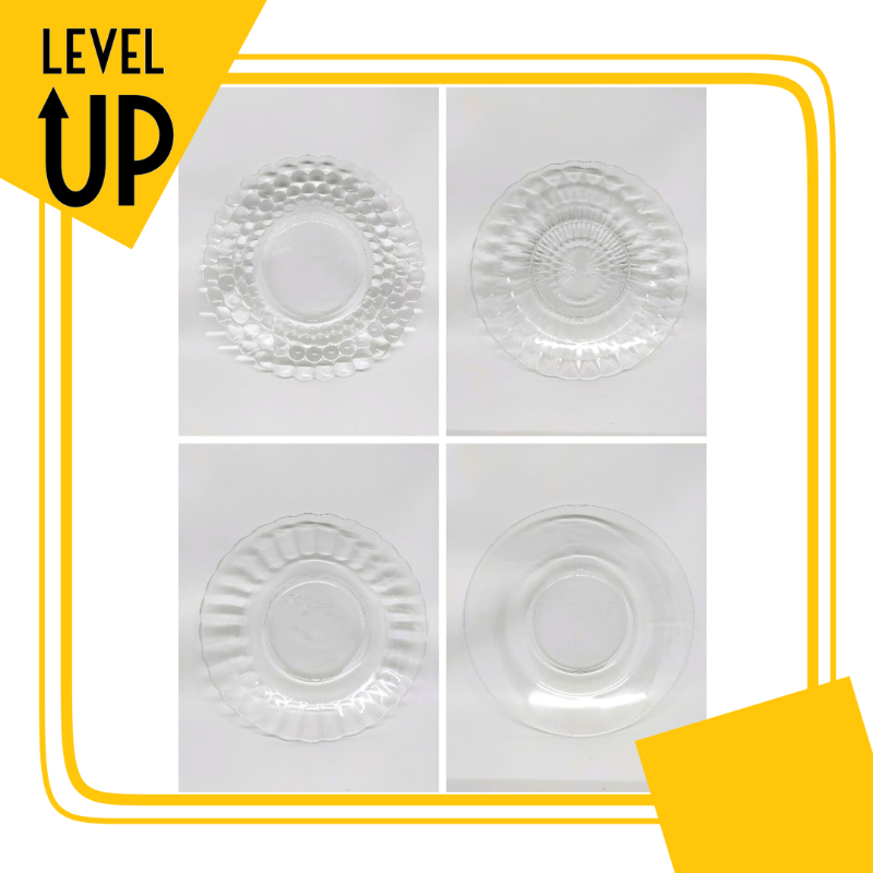 Jual Piring Makan Kaca / Piring Bening Motif Tebal Diameter 22cm ...