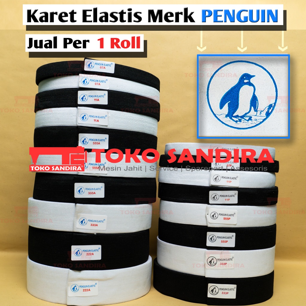Jual 1 ROL KARET PENGUIN/2 CM/2,5 CM/3 CM/4 CM/5 CM/KARET PINGUIN 07A ...