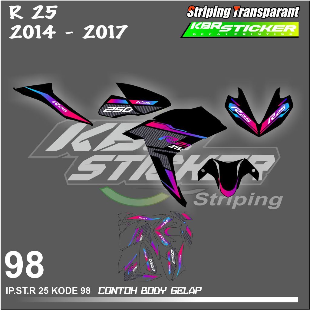 Jual R25 TAHUN 2014 - 2017 (COD) STIKER STRIPING MOTOR YAMAHA LIST ...