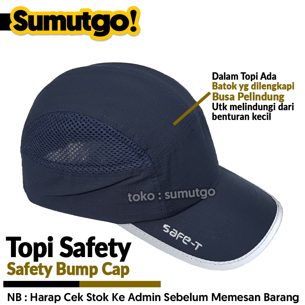 Jual Topi Safety Proyek Warna Biru Dongker dengan Batok Busa Pelindung ...