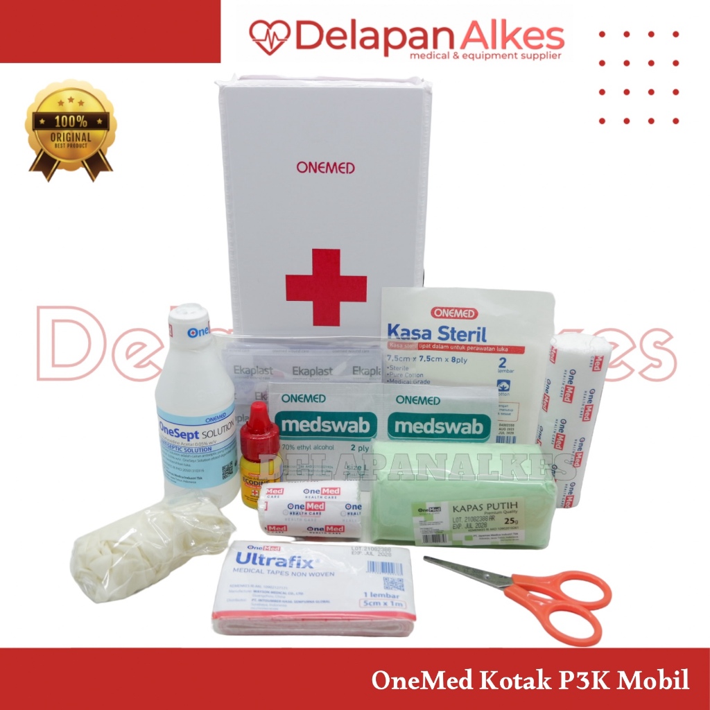 Jual OneMed Kotak P3K Mobil Lengkap + Isi PPPK First Aid Kit Box isi 11 ...