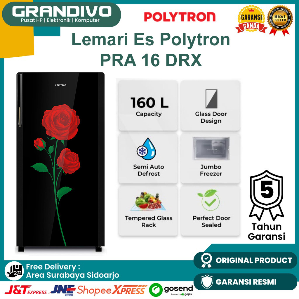 Jual Kulkas Polytron 1 Pintu Belleza Varia 160 liter Lemari Es PRA 16DRX 16 DRX Garansi Resmi ...