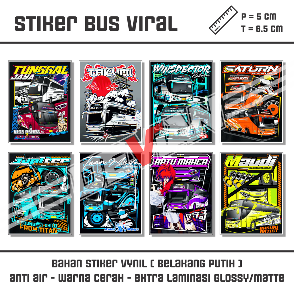Jual stiker bus paling murah tunggal jaya kids panda takumi tuan muda ...