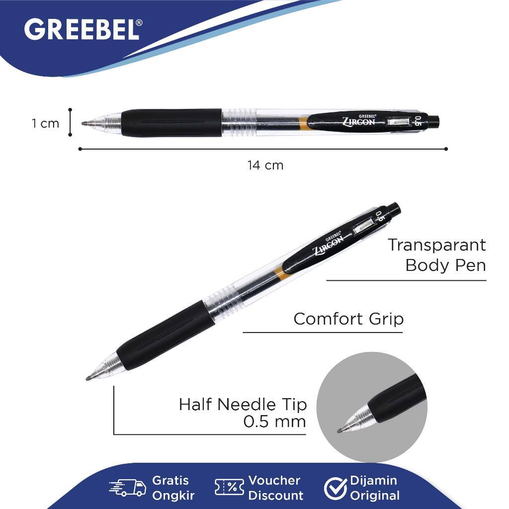 Jual Gel Pen Greebel GP-509 Zircon 0.5mm | Shopee Indonesia