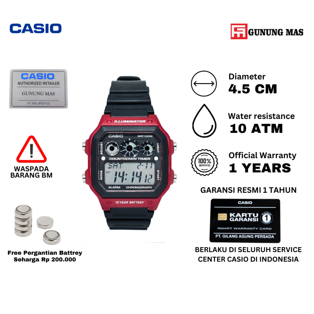 Jual Casio sport AE-1300WH-4AVDF, 1AVDF Jam Tangan Pria 100% ORIGINAL | Shopee Indonesia