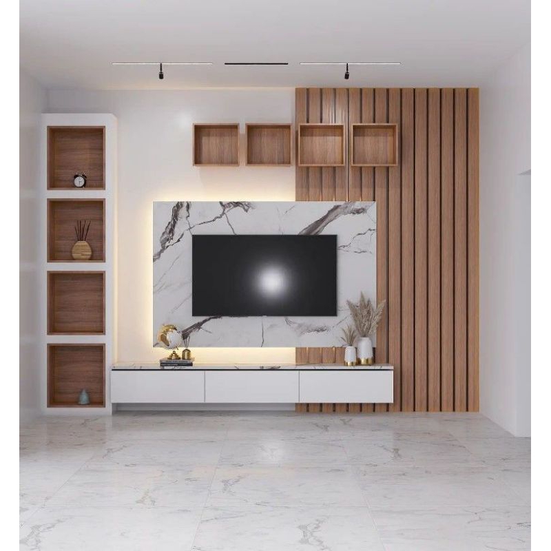 Jual Backdrop TV Custom minimalis aesthetic Jabodetabek | Shopee Indonesia