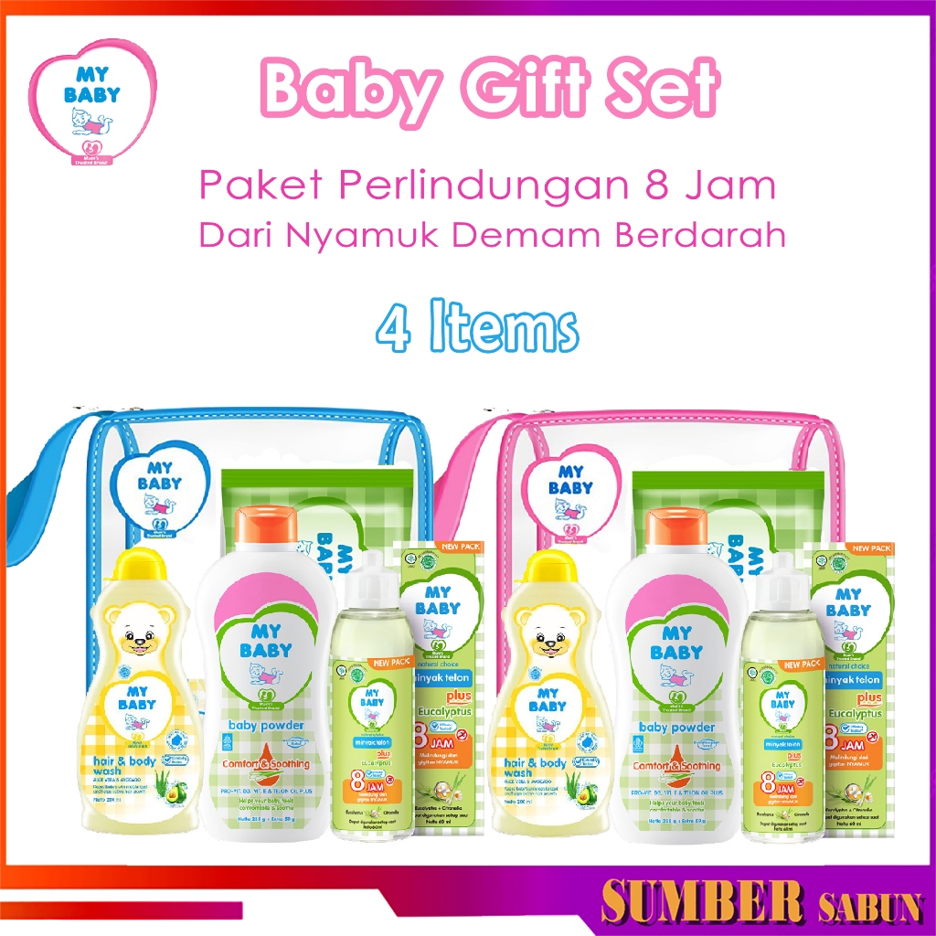 Jual MY BABY Set Perlengkapan Mandi Bayi Isi 4 Items Pink Biru [Sabun ...