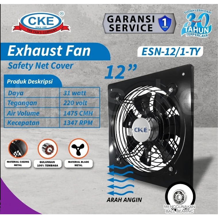 Jual Wall Exhaust Fan CKE 12 Inch ESN-12/1-TY Kipas Dinding Industrial ...