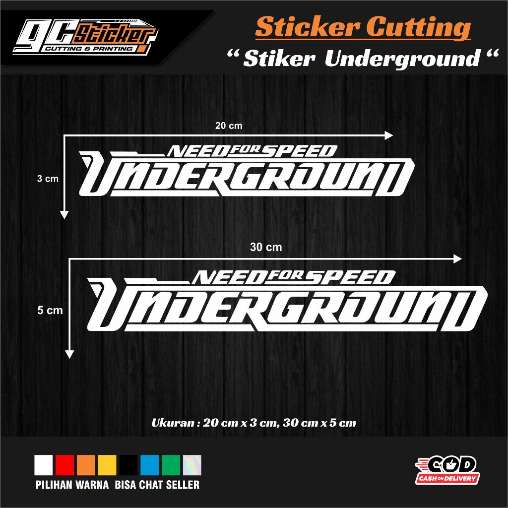 Jual STIKER CUTTING NEED FOR SPEED UNDERGROUND STICKER CUTTING | Shopee ...