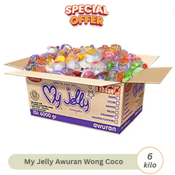 Jual My Jelly Wong Coco 6 Kilo Awuran Jely Aneka Rasa Buah Kemasan Karton | Shopee Indonesia