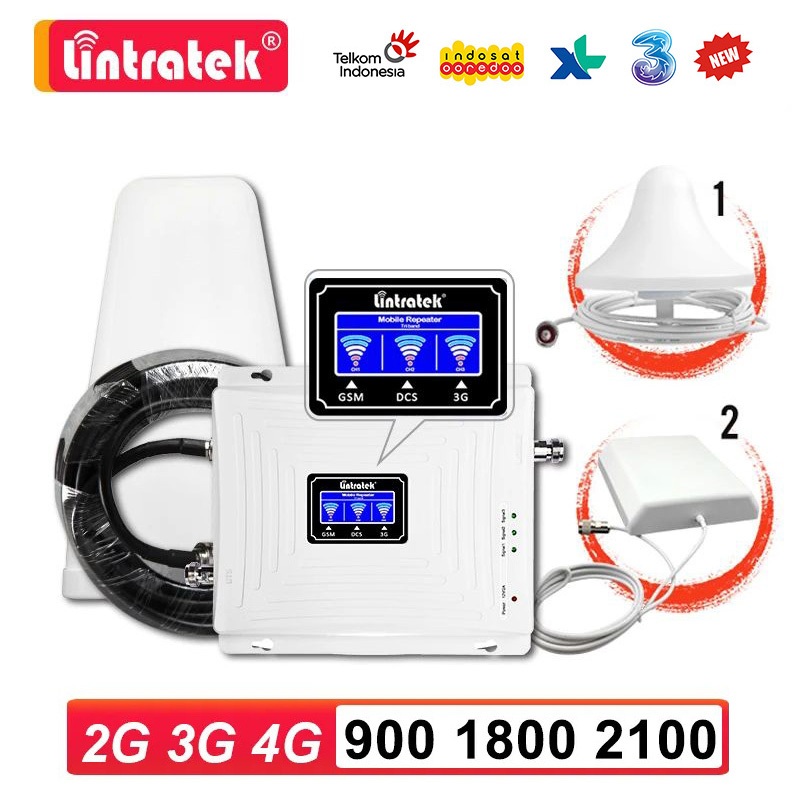 Jual Lintratek REPEATER PENGUAT JARINGAN LTE KAPAL PERKOTAAN SINYA H P 4 G TRIBAND 900 1800 2100 ...