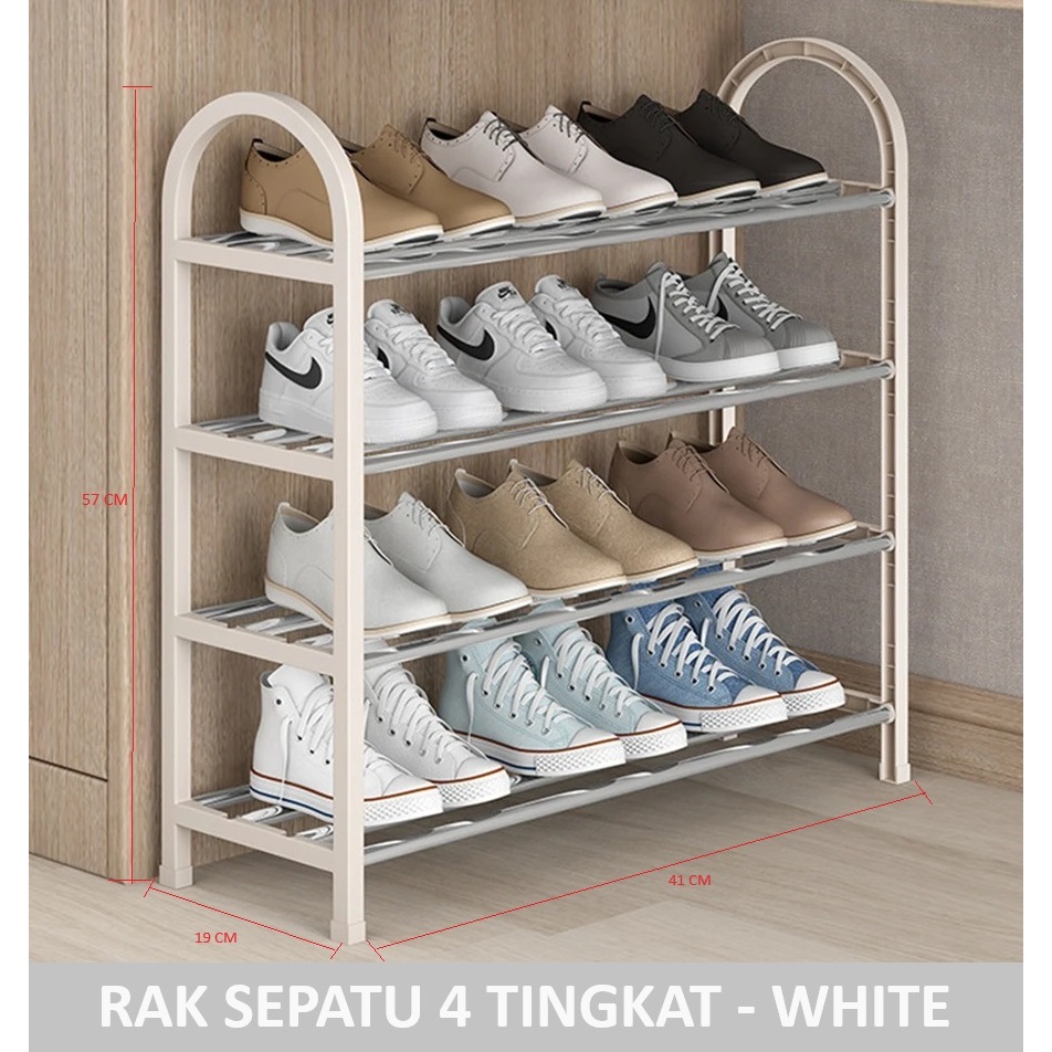Jual Rak Sepatu 4 Tingkat / Tempat Penyimpanan Sepatu & Sandal 4 Susun ...