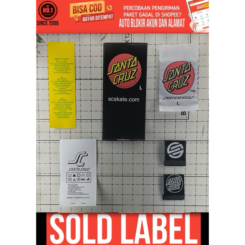 Jual SOLDLABEL PABRIK INDUSTRI LABEL WOVEN SANTA CRUZ | Shopee Indonesia